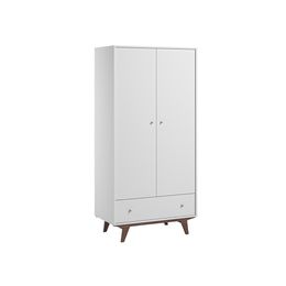 SCHRANK 2 T&uuml;ren Mid Wei&szlig; und Holz