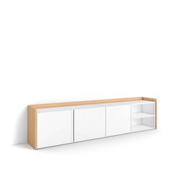 LOWBOARD, Wei&szlig; und Eiche, 207/35/50cm