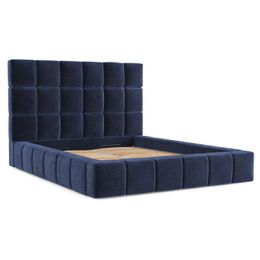 POLSTERBETT Skiathos mit Stauraum 200/200 cm Marineblau im Terra NW Stoff