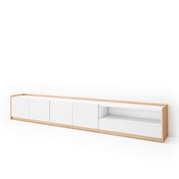 LOWBOARD, Wei&szlig; und Eiche Soft, 310/37/50cm