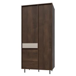 SCHRANK 3 T&uuml;ren Astra Dunkles Holz und Kaschmir