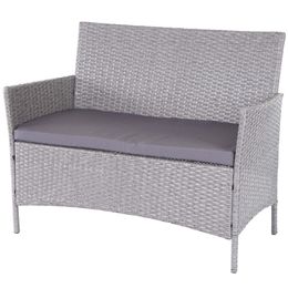 MCW POLY-RATTAN GARTENBANK Hellgrau, Grau