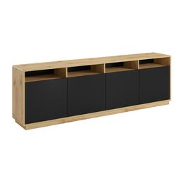 SIDEBOARD Raven Mattschwarz und Holz