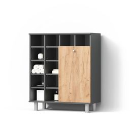 BADSCHRANK Fucino Anthrazit/Goldkraft Eiche 78.4 x 91.6 cm