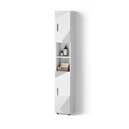 BADSCHRANK Ronco Wei&szlig; Hochglanz mit Eins&auml;tzen 30 x 192 cm