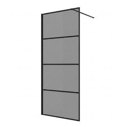 Badplaats DUSCHWAND Essos - 80 x 200 cm - Schwarz - Walk-In Duschabtrennung aus Rauchglas
