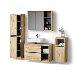 BADM&Ouml;BEL-SET Vomano Braun 4 Teile