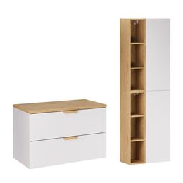 WASCHTISCHUNTERSCHRANK 80.6cm Oria 2er-Set Wei&szlig;