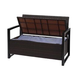 MCW POLY-RATTAN 2ER SITZBANK Braun, Cremewei&szlig;