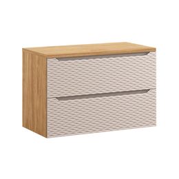 WASCHTISCHUNTERSCHRANK 90cm Elora Beige und Holz