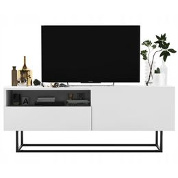 TV-SCHRANK Enjoy Wei&szlig; matt mit Metallrahmen Schublade 120 cm