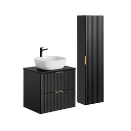 BADM&Ouml;BEL 60.6cm Adriel 2er-Set Mattschwarz