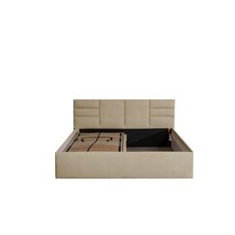 Halmon Schlafkomfort Betten POLSTERBETT Madera Beige 120 x 200 x 40 cm Stauraum unter der Liegefl&auml;che Mit hochwertiger Matratze H3 (bis 120 kg) und Lattenrost