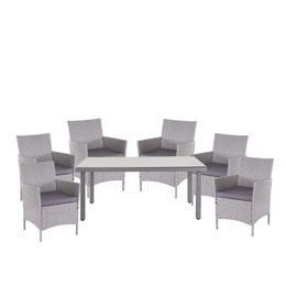 MCW POLY-RATTAN-GARNITUR Grau, Anthrazit
