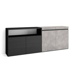 SIDEBOARD zementgrau, 200/35/75cm