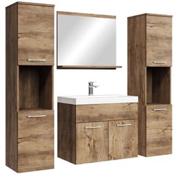 Badplaats BADM&Ouml;BEL-SET Montreal 5 Teile Braun Eiche - 60 x 35 x 51 cm
