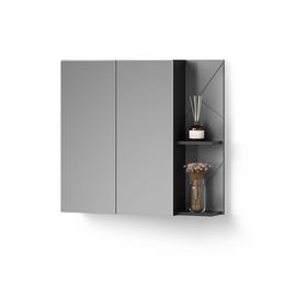SPIEGELSCHRANK Ronco Anthrazit Hochglanz/Anthrazit 80 x 75 cm