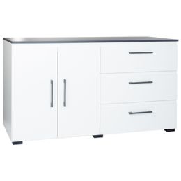 Arthur Berndt KOMMODE 169/92/50 cm Wei&szlig; Anthrazit