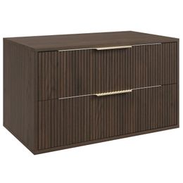 Badplaats WASCHBECKENUNTERSCHRANK Rimini 2 Schubladen Walnuss Braun - 80 x 46 x 46 cm