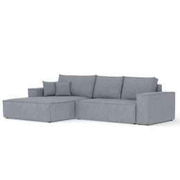 ECKSOFA TAURI mit Schlaffunktion Grau im Neve Stoff