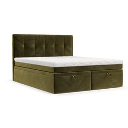 BOXBETT Arivo 140/200 cm Olivgr&uuml;n im Kronos Stoff