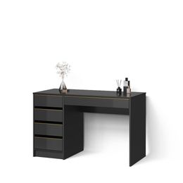 SCHMINKTISCH Imola Schwarz/Gold ohne Spiegel
