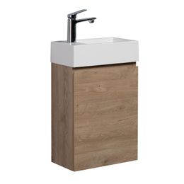 Badplaats G&Auml;STE-WC-M&Ouml;BELSET Angela 2 Teile Kastanien Eiche - 40 x 22 x 64 cm