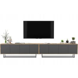 TV-SCHRANK 2-er Set Apollo2 Eiche wotan Graphit Matt 150 cm