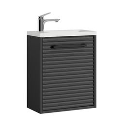 Badplaats G&Auml;STE-WC-M&Ouml;BELSET Etna 2 Teile Schwarz Matt - 40 x 22 x 52 cm