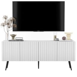 TV-SCHRANK Elpis Wei&szlig; Matt mit Metallbeine Glamour 150 cm
