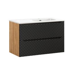 WASCHTISCH 90cm Elora Schwarz und Holz