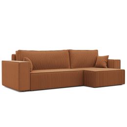 ECKSOFA mit Schlaffunktion und Bettkasten, Orange