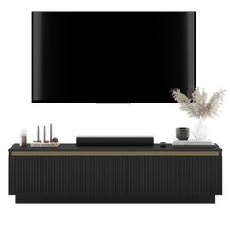 TV-SCHRANK Selene Schwarz matt 140 cm Glamour