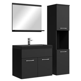 Badplaats BADM&Ouml;BEL-SET Montreal 4 Teile Schwarz Matt - Schwarze Waschbecken - 60 x 35 x 51 cm