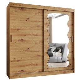 SCHIEBET&Uuml;RENSCHRANK mit Spiegel SPOTI 200/200/62 2-t&uuml;rig