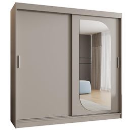 SCHIEBET&Uuml;RENSCHRANK mit Spiegel LUCY 200/200/62 2-t&uuml;rig