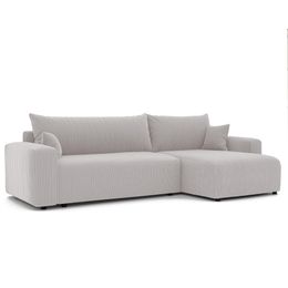 ECKSOFA mit Schlaffunktion und Bettkasten, Beige