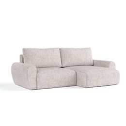 ECKSOFA OMARI mit Schlaffunktion Beige im Neve Stoff
