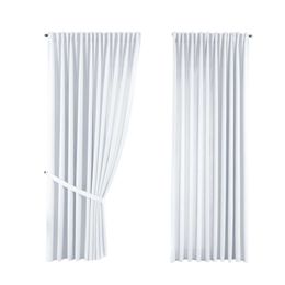 gardinenbox SCHLAUFENGARDINE 2ER SET &raquo;Palermo&laquo; HxB 250x300 cm Wei&szlig;