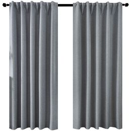 gardinenbox VORHANG 2ER SET BOSTON DARK HxB 175x140 cm Grau