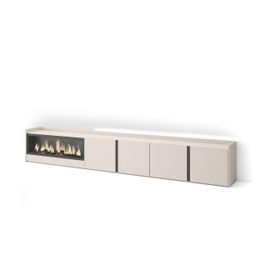 LOWBOARD, Beige, 315/35/50cm, Kamin mit Feuereffekt XXL