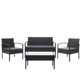 MCW POLY-RATTAN GARNITUR Schwarz, Anthrazit