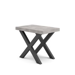 KONSOLENTISCH ausziehbar 58 bis 180cm, f&uuml;r 8 G&auml;ste, zementgrau, 90/58/73cm