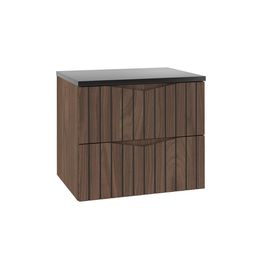 WASCHTISCHUNTERSCHRANK 60.6cm Siena Holz und Schwarz