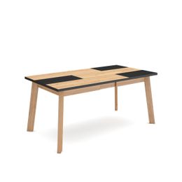 ESSTISCH f&uuml;r 8 G&auml;ste, eiche, schwarz, 167/90/75cm
