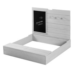 Roba SANDKASTEN mit Deckel Tafel und Haken grau