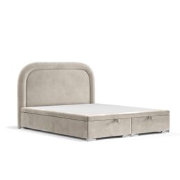 POLSTERBETT Harmony mit Stauraum 160/200 cm Hellbeige im Uttario Stoff