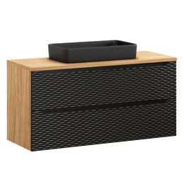 WASCHTISCH 120cm Elora Schwarz und Holz
