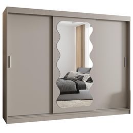 SCHIEBET&Uuml;RENSCHRANK mit Spiegel SPOTI 200/250/62 3-t&uuml;rig