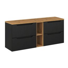 WASCHTISCHUNTERSCHRANK 140.4cm Riva Schwarz und Holz